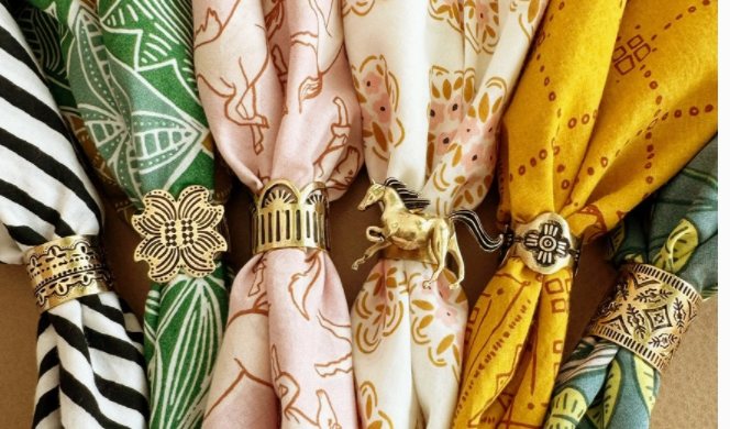 Brass Bandana Bolo Rings