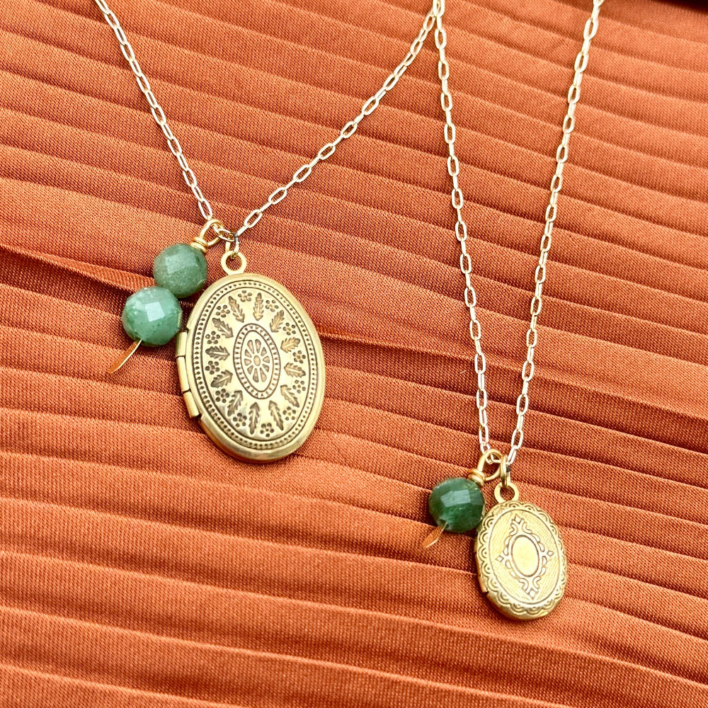 Capsule Locket Necklace (Emerald)